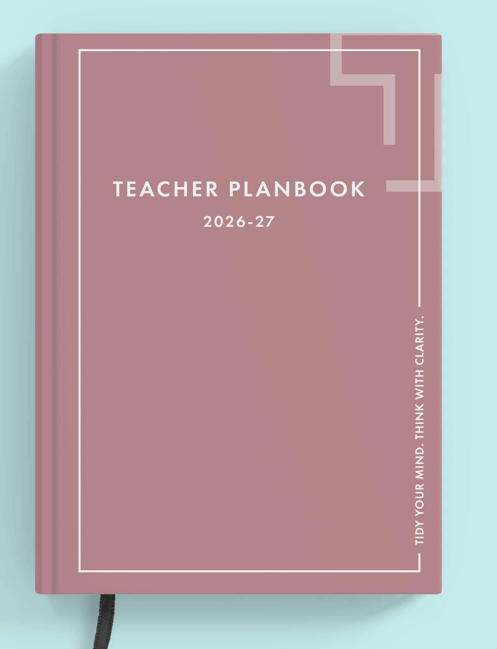 Dusky Pink Book Teacher Planbook – Tidy Think